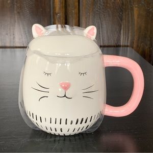 Boston Warehouse | Dining | Figural Cat Face Ceramic Mug With Topper ...